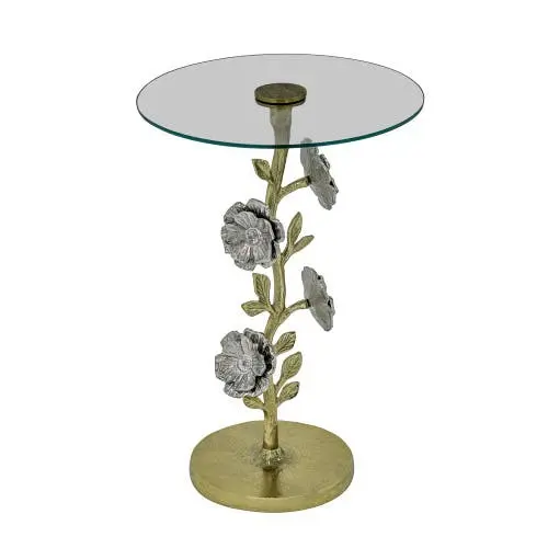 EXPO BAZAAR Side Table With Glass Top