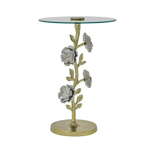 EXPO BAZAAR Side Table With Glass Top