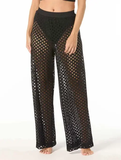 Carmen Marc Valvo Crochet Wide Leg Pant Swim