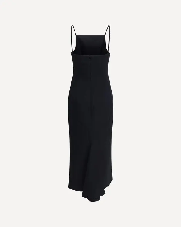 Givenchy Midi Dress With Draped Back - Black