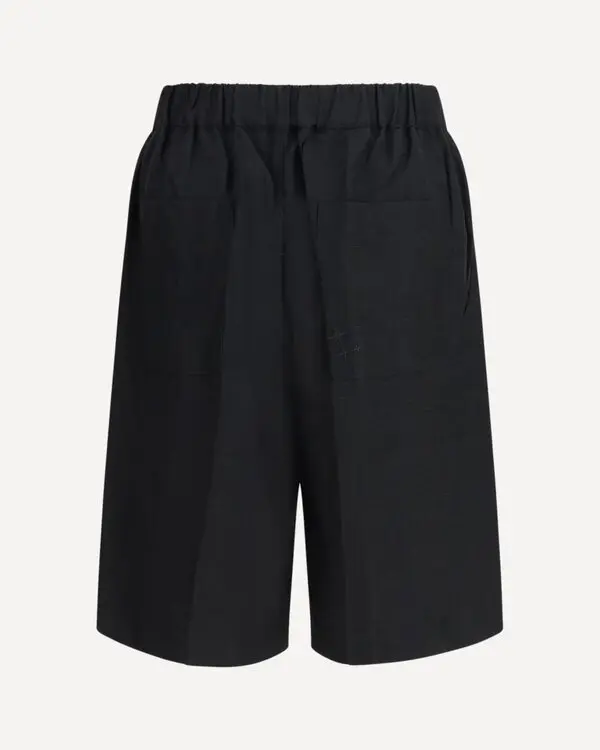 LANEUS Viscose And Linen Bermuda Shorts