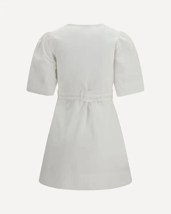 GANNI Mini Dress With A Deep V-neckline And Front Tie Bands