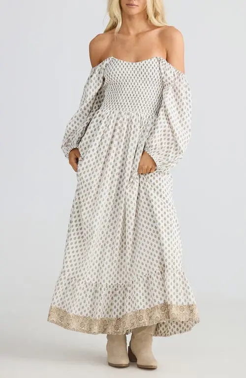 TALISMAN THE LABEL Emelina Smocked Maxi Dress