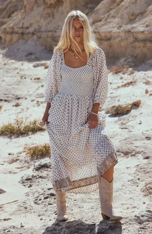 TALISMAN THE LABEL Emelina Smocked Maxi Dress