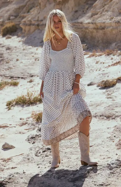 TALISMAN THE LABEL Emelina Smocked Maxi Dress