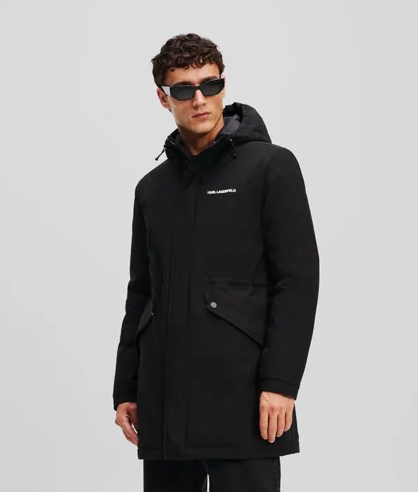 Karl Lagerfeld Ultra Lightweight Hooded Parka - Black
