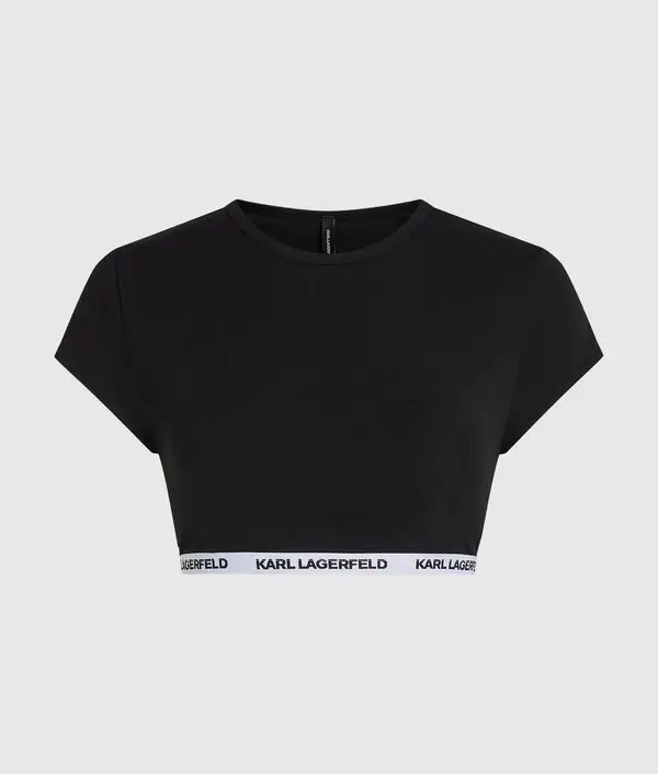 Karl Lagerfeld Logo Band Crop Top