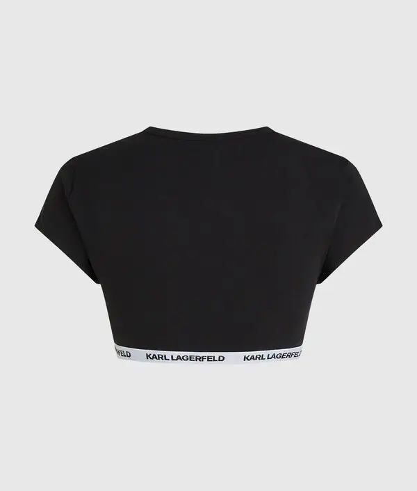 Karl Lagerfeld Logo Band Cropped T-shirt
