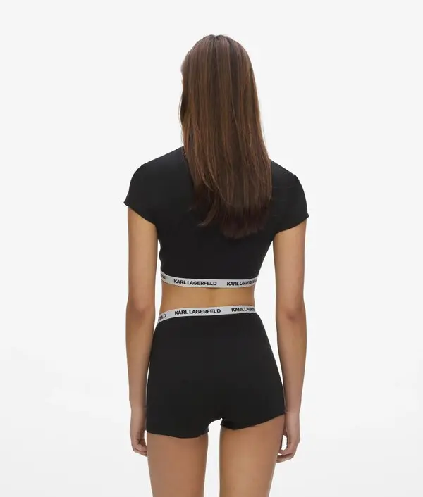 Karl Lagerfeld Logo Band Cropped T-shirt