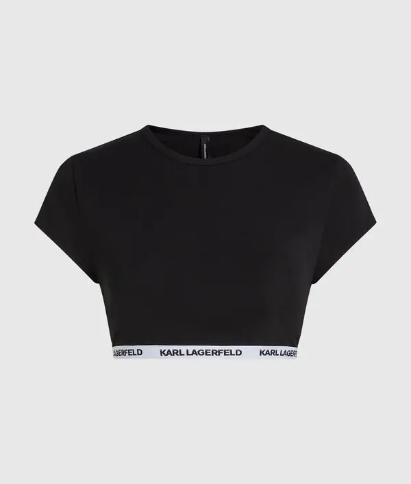 Karl Lagerfeld Logo Band Cropped T-shirt