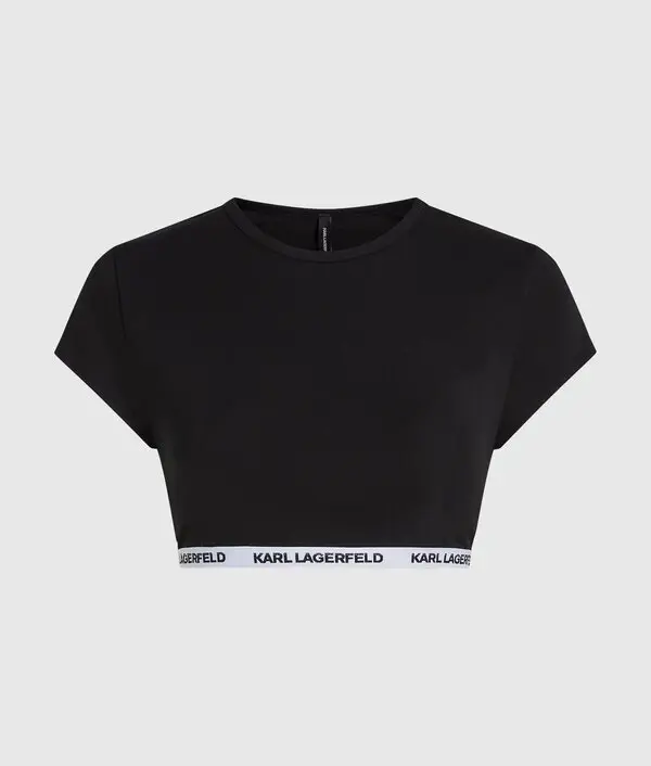 Karl Lagerfeld Logo Band Cropped T-shirt