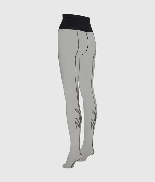 Karl Lagerfeld Signature Seamed Tights