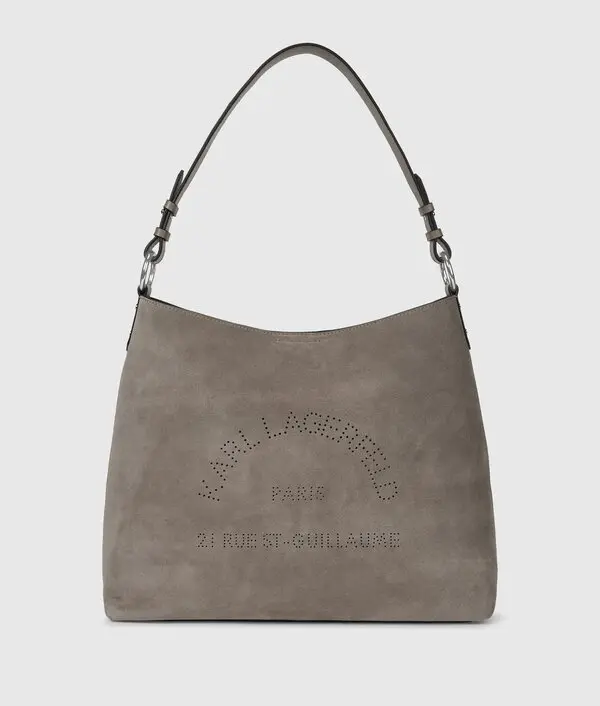 Karl Lagerfeld K/daily Suede Hobo Bag - Ash Grey