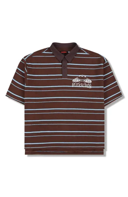 PLEASURES Teleport Stretch Cotton Graphic Polo
