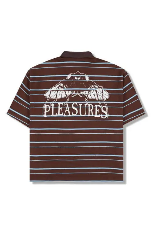 PLEASURES Teleport Stretch Cotton Graphic Polo