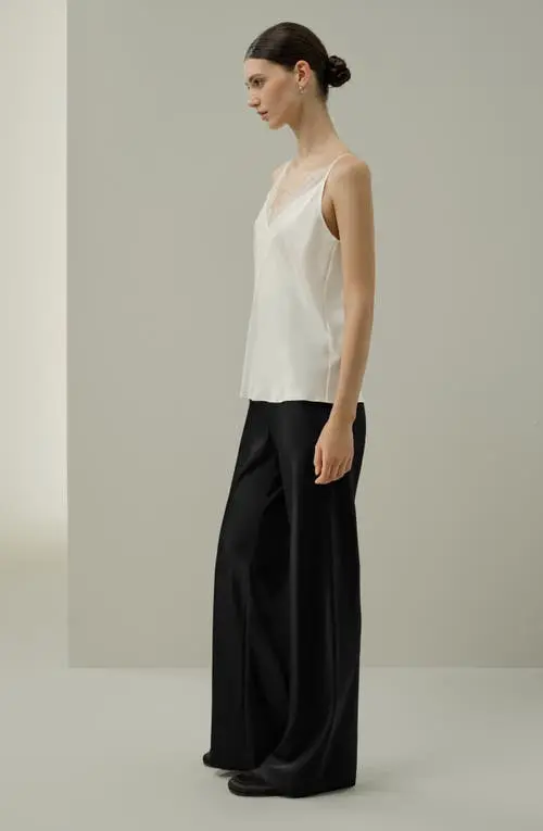 Lilysilk Bias Cut Lace-trimmed Silk Camisole