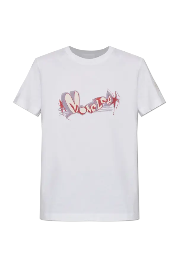 Moncler T-shirt With Printed Logo - White