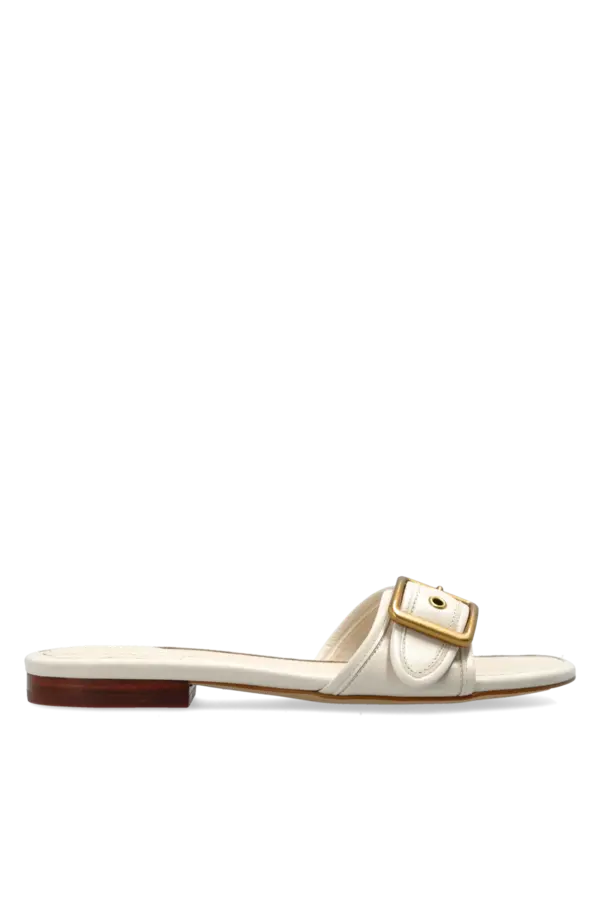 COACH Leather Slides - Cream