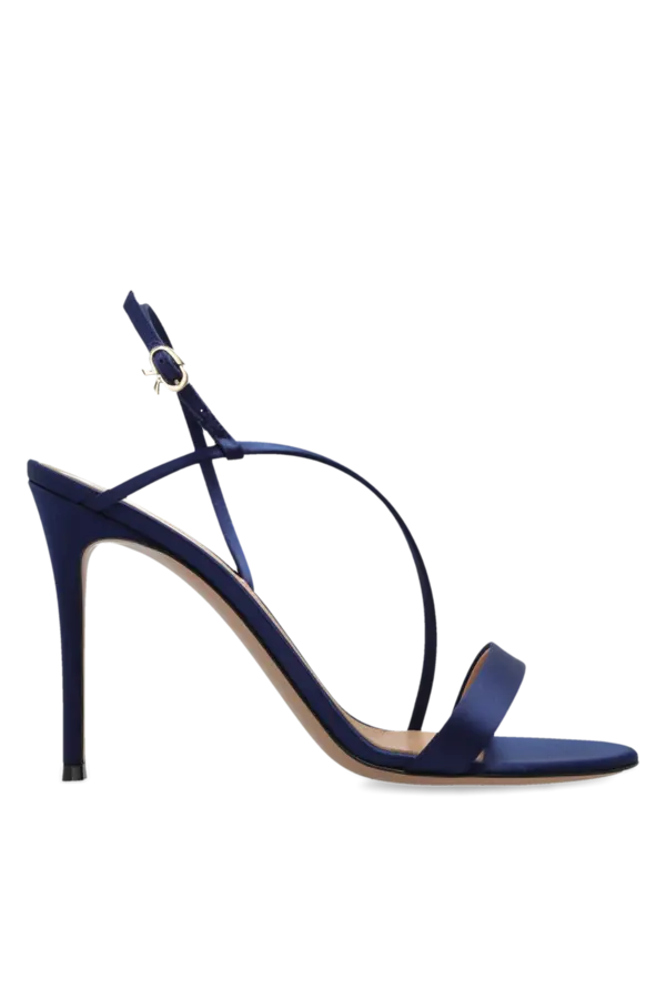 GIANVITO ROSSI Satin Heeled Sandals "manhattan - Navy Blue