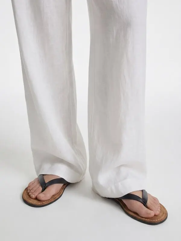 THE ROW Calfskin Flip-flop Sandals - Black