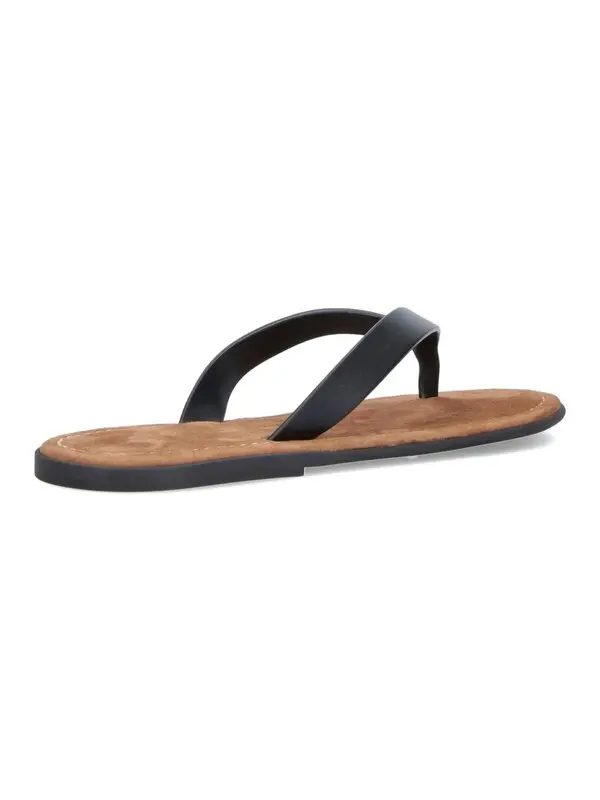 THE ROW Calfskin Flip-flop Sandals - Black