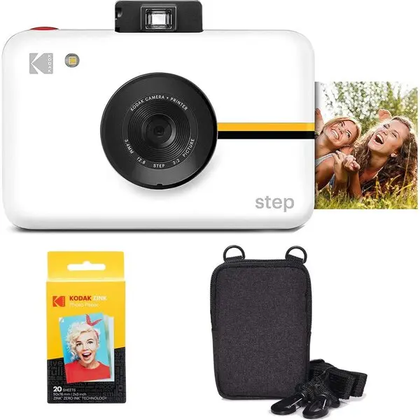 KODAK Step Camera Bundle + Zink Paper & Case - White
