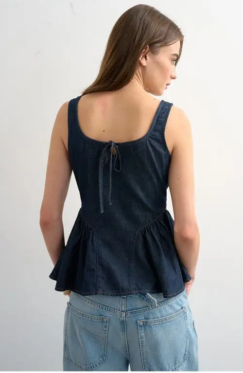 Topshop Denim Peplum Tank