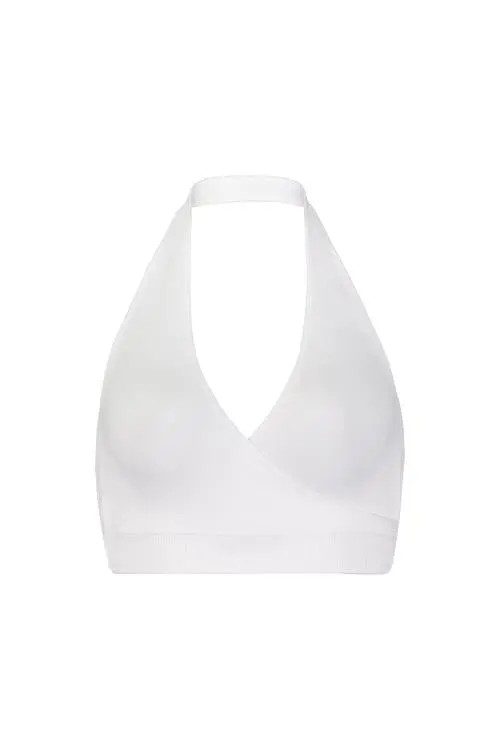 BRABAR Hug Backless Halter Bralette - White