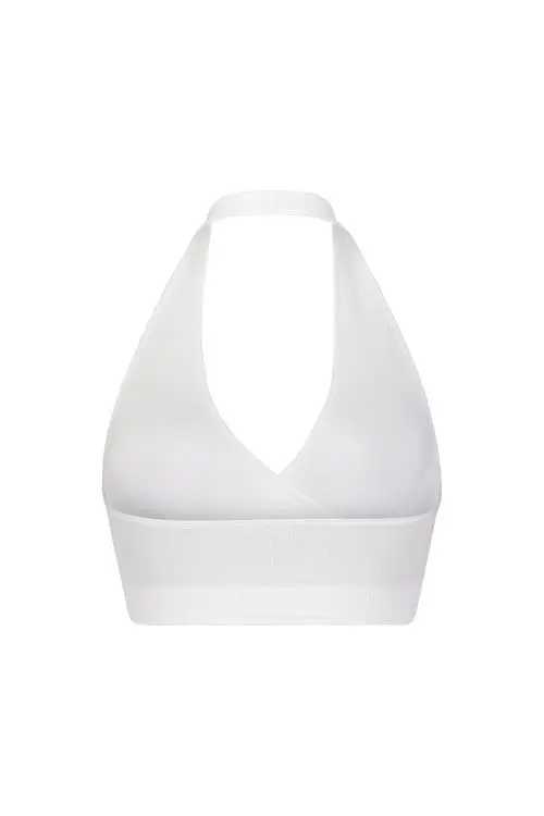 BRABAR Hug Backless Halter Bralette - White
