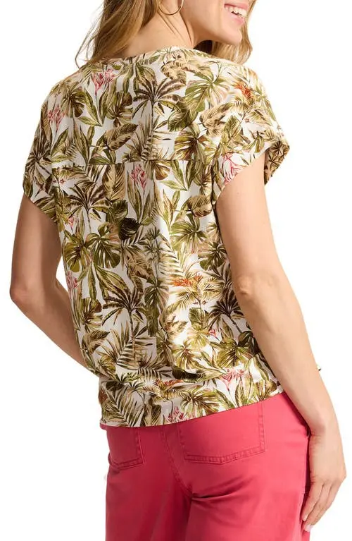 Tommy Bahama Kauai Hidden Coast Palm Print V-neck Top