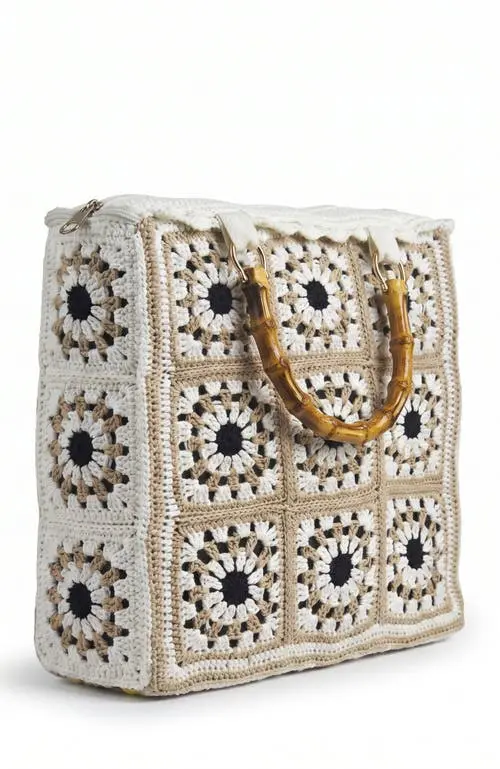 SOLOMON & SAGE Handmade Crochet Granny Square Bag With Hoop Handle