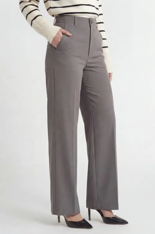 SOLOMON & SAGE Classic Organic Wide Leg Pants - Wam Gray