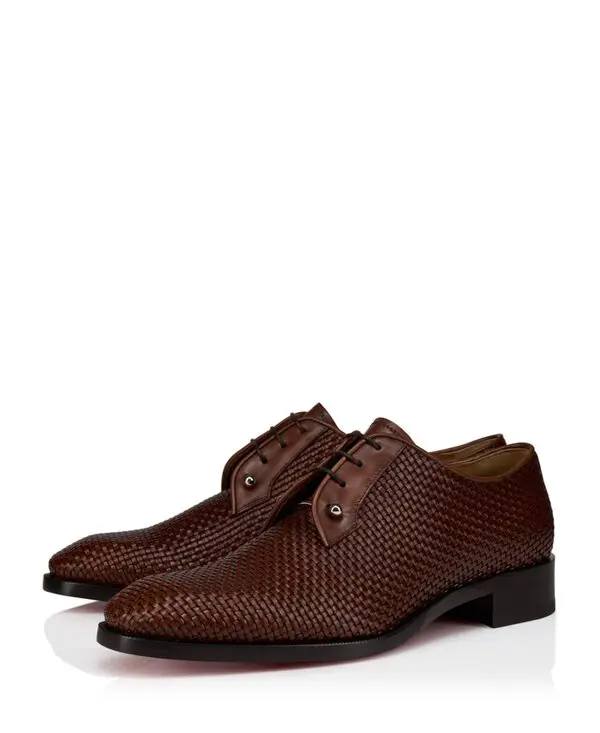 CHRISTIAN LOUBOUTIN Chambeliss Braided Calf Leather Derby Shoes