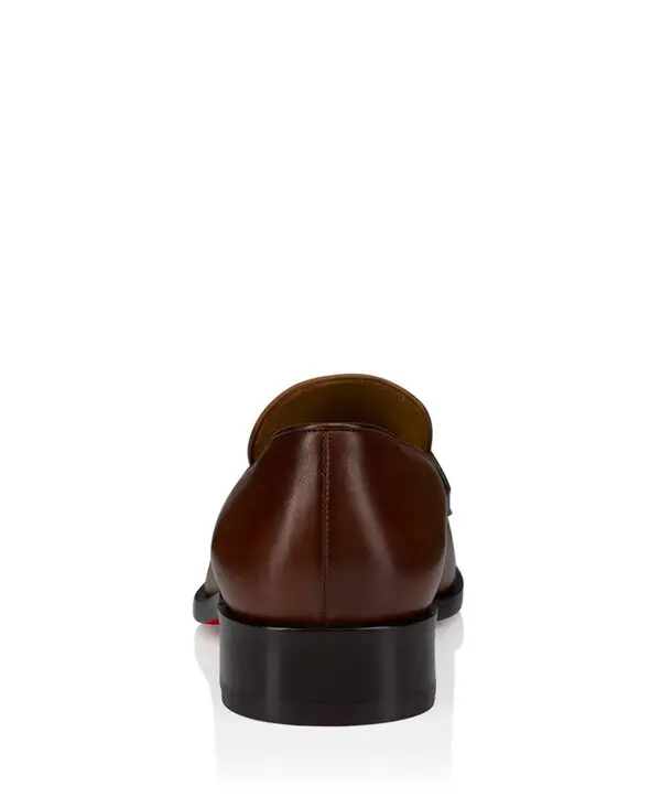CHRISTIAN LOUBOUTIN Chambelimoc Loafer With Silver Collar Pin Detail - Havane