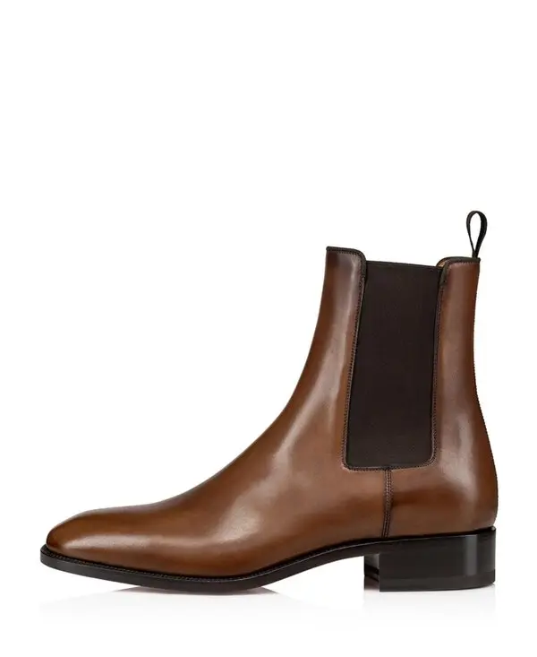 CHRISTIAN LOUBOUTIN Samson Chelsea Booties - Havane