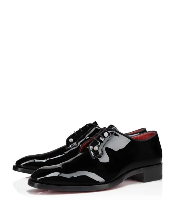 CHRISTIAN LOUBOUTIN Chambeliss Night Strass Patent Leather Derby Shoes