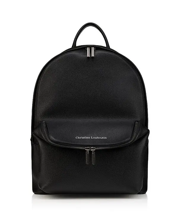 CHRISTIAN LOUBOUTIN Grained Calf Leather Backpack - Black