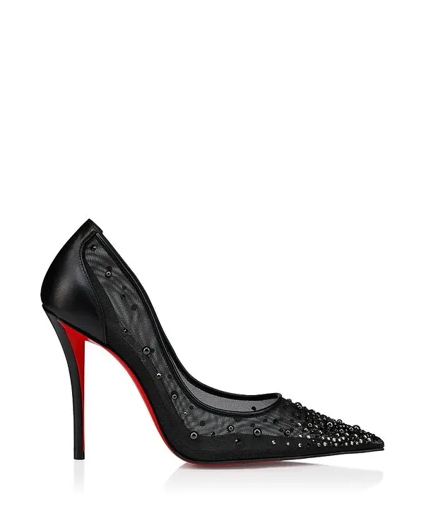 CHRISTIAN LOUBOUTIN Miss Z Degrastrass Perla Mesh Stiletto Pumps - Black