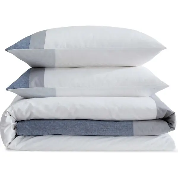 Calvin Klein Chambray Handkerchief Cotton Blend Comforter & Shams Set