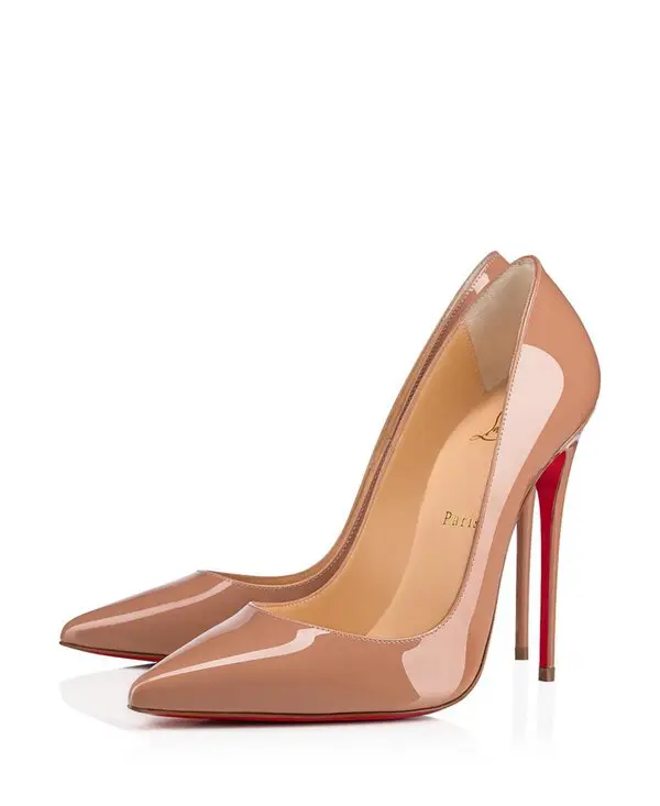 CHRISTIAN LOUBOUTIN So Kate 120mm Patent Calf Leather Pumps - Beige