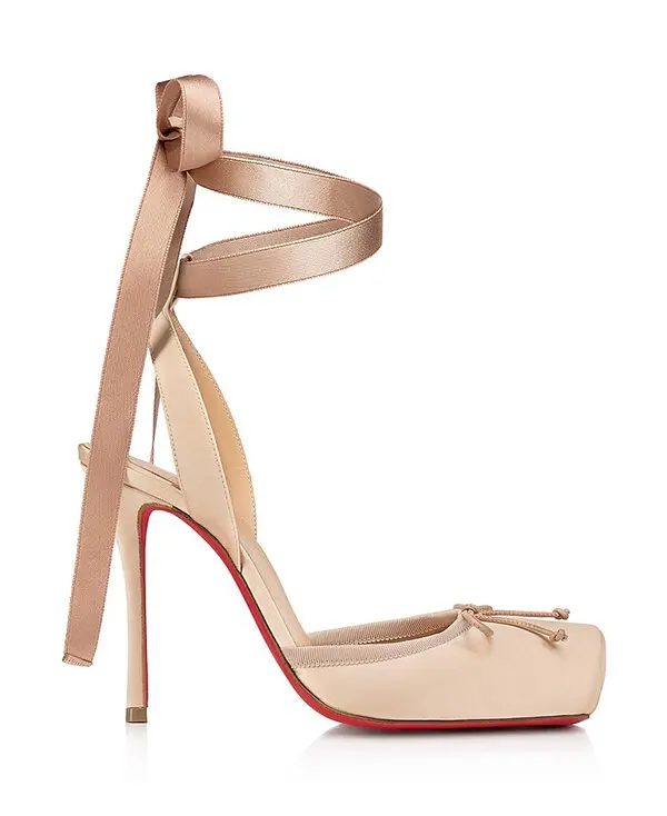 CHRISTIAN LOUBOUTIN Cassia Lace Up Strappy Pump - Blush