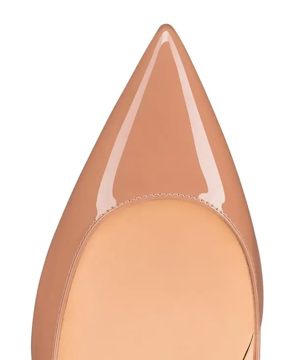 CHRISTIAN LOUBOUTIN Kate 70mm Patent Calf Leather Pointed Toe Stiletto Pumps - Beige