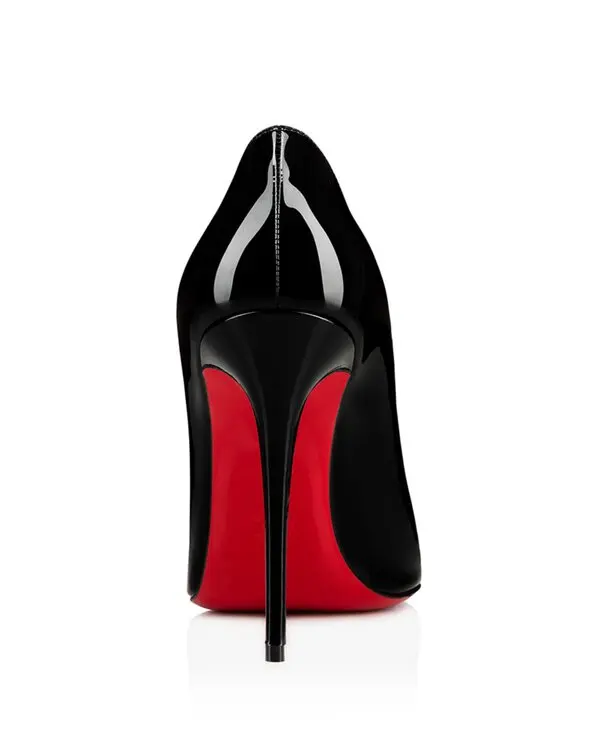 CHRISTIAN LOUBOUTIN Kate 100mm Patent Calf Leather Pointed Toe Pumps - Black