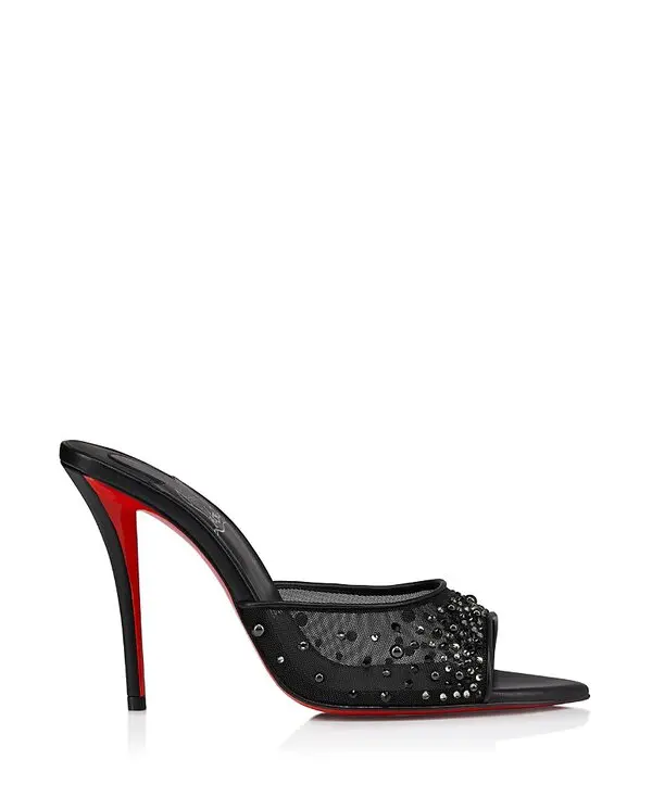 CHRISTIAN LOUBOUTIN Miss Z Mule Degrastrass Perla Sandal - Black