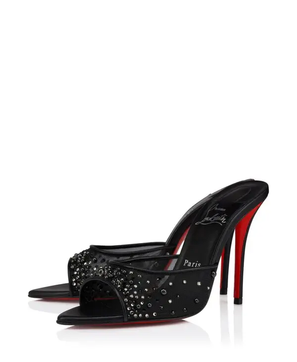 CHRISTIAN LOUBOUTIN Miss Z Mule Degrastrass Perla Sandal - Black
