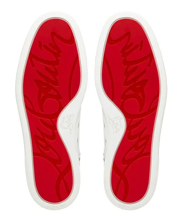 CHRISTIAN LOUBOUTIN Louis High Top Calfskin Leather Sneakers - White