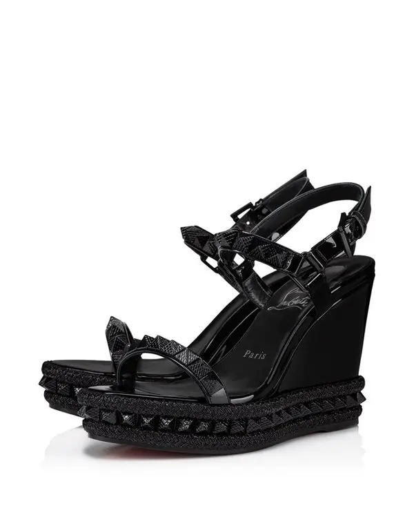 CHRISTIAN LOUBOUTIN Pyra Clou Wedge Espadrille Sandals