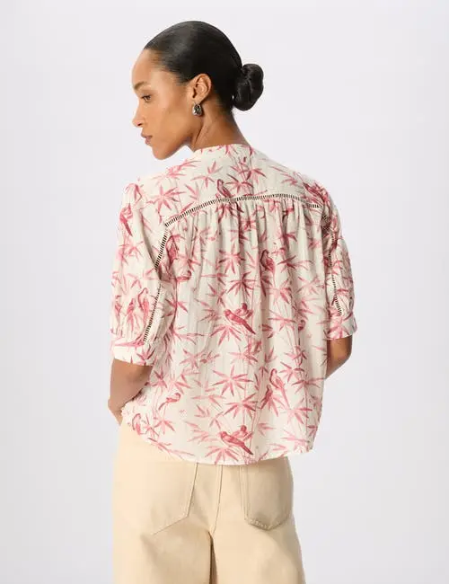 Whistles Tropical Bird Textured Shirt