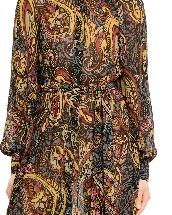 Etro Paisley Print Silk Blend Midi Shirtdress