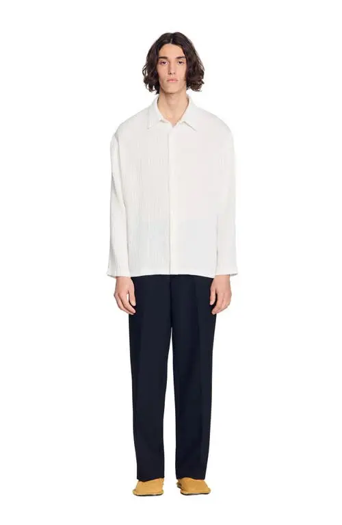 Sandro Crinkled Loose-fit Shirt